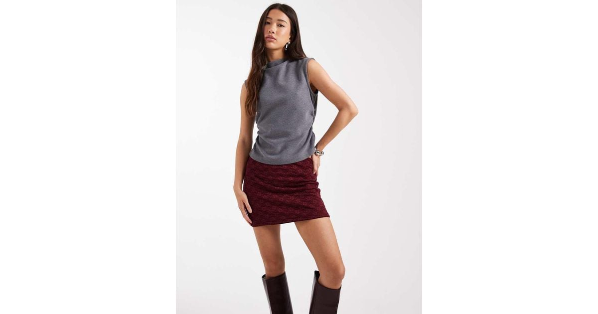 ASOS Lace Mini Skirt in Red | Lyst UK