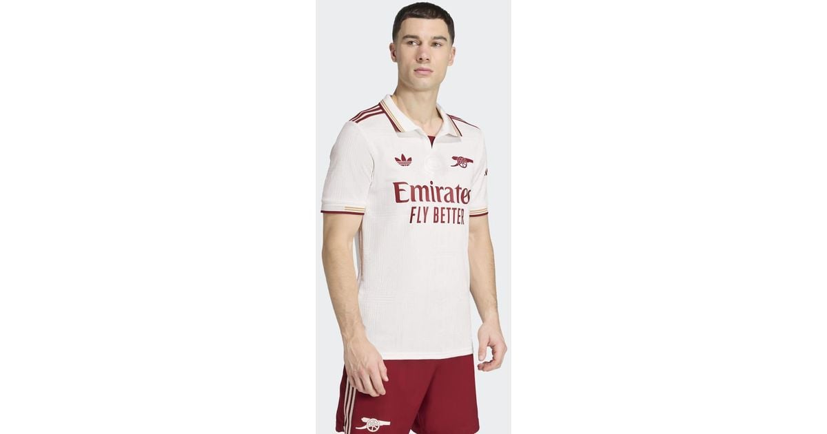 adidas Originals Arsenal 25/26 Third Authentic Jersey in White for Men ...