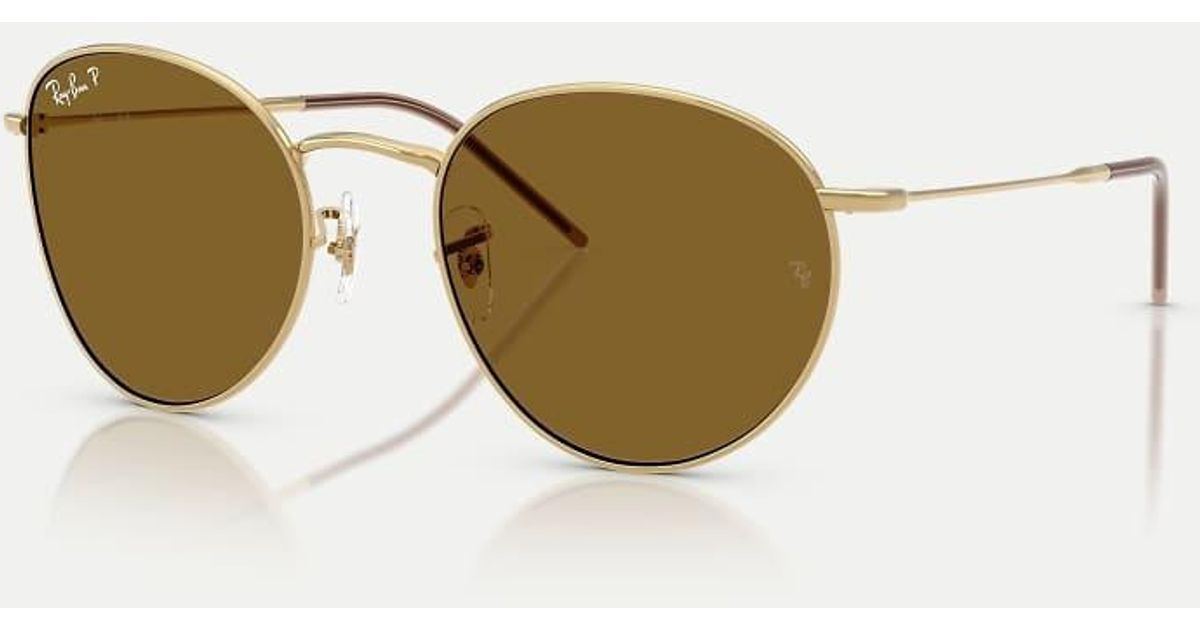 Ray-Ban Round Phantos Polarised Sunglasses With Lens in Natural | Lyst UK