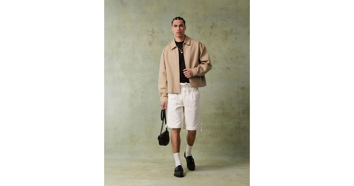 ASOS Oversized Boxy Harrington Jacket in Green for Men | Lyst
