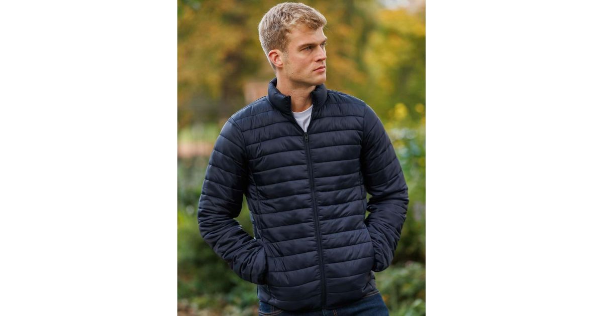 French Connection Superlight Funnel Neck Puffer Jacket in Blue for Men ...