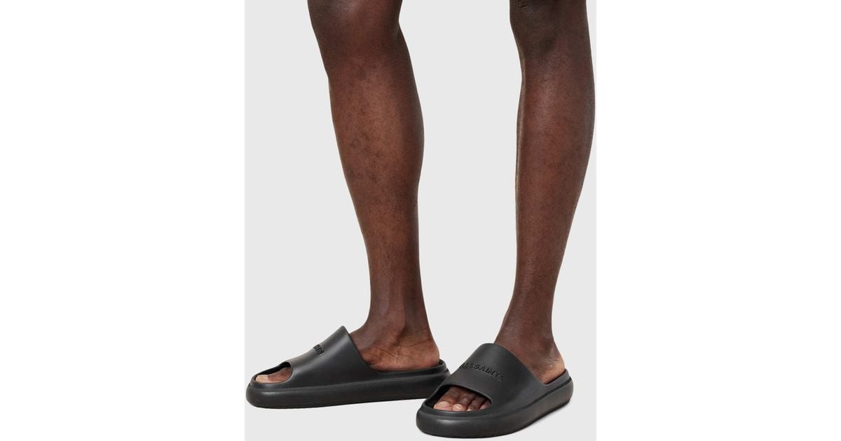 AllSaints Dune Rubber Sliders in Brown for Men | Lyst
