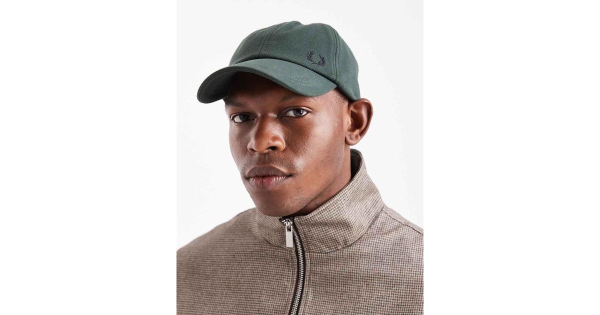 Fred Perry Pique Classic Cap in Grey for Men | Lyst UK