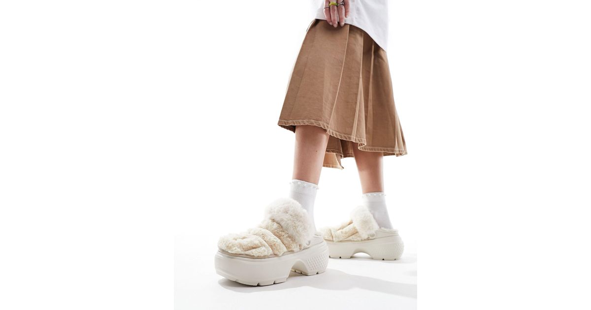 Crocs™ Stomp Lined Quilted Clogs in Natural | Lyst