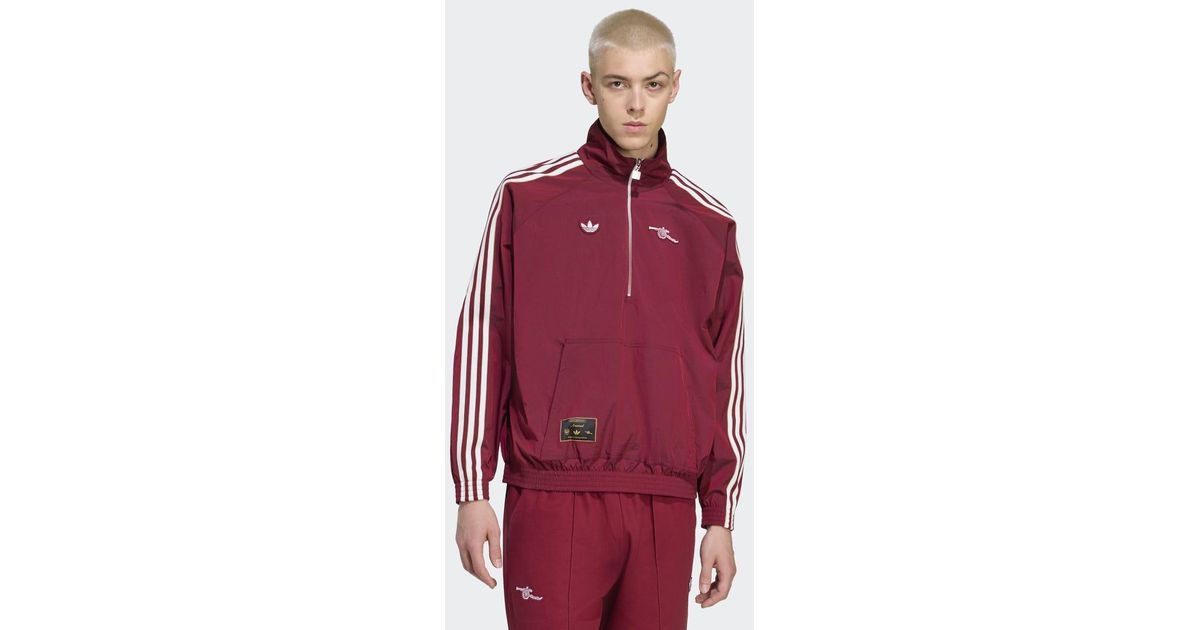 adidas Originals Arsenal Terrace Icons Half-Zip Jacket in Red for Men ...