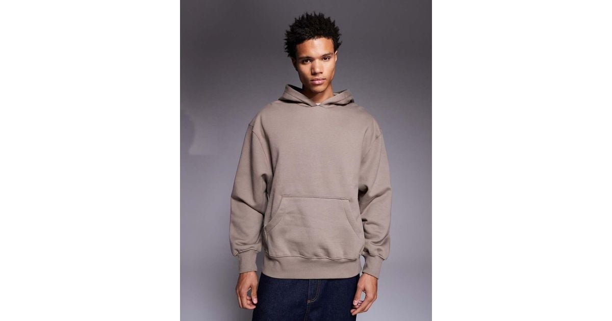 ASOS Premium Heavyweight Oversized Hoodie in Grey for Men | Lyst UK