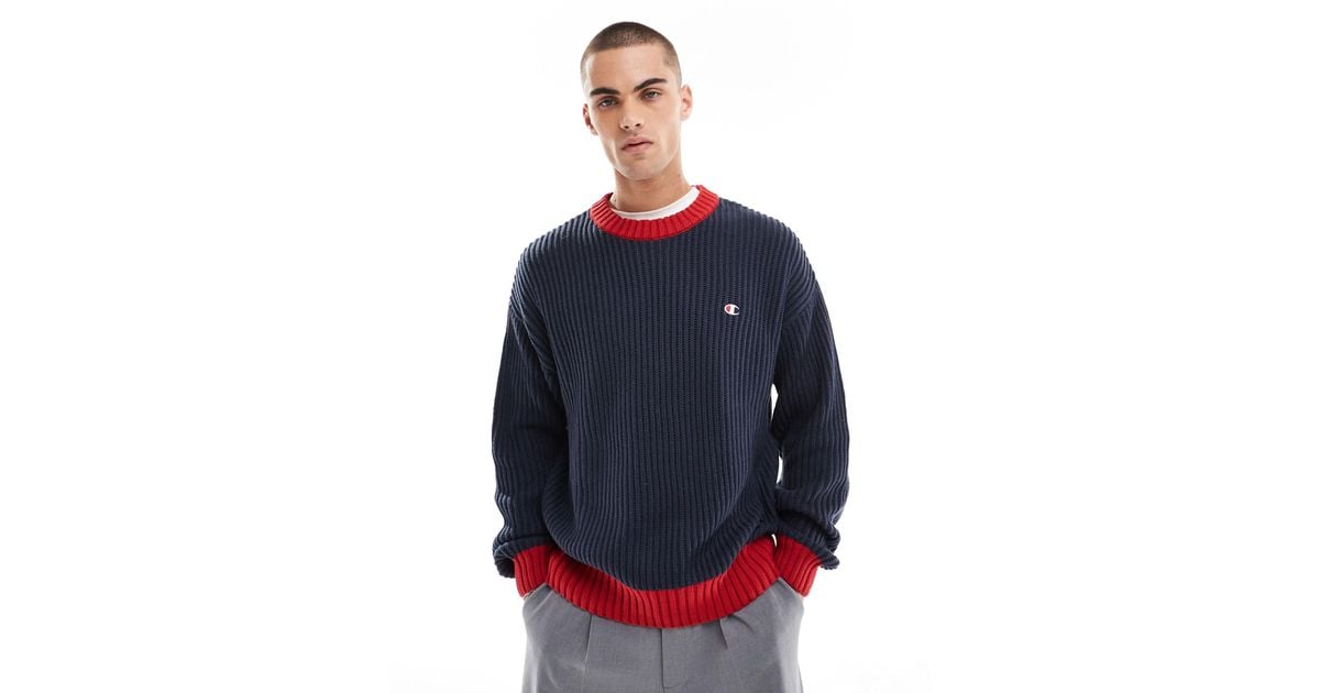 Champion Rochester Collegiate Knit Jumper in Blue for Men | Lyst Australia