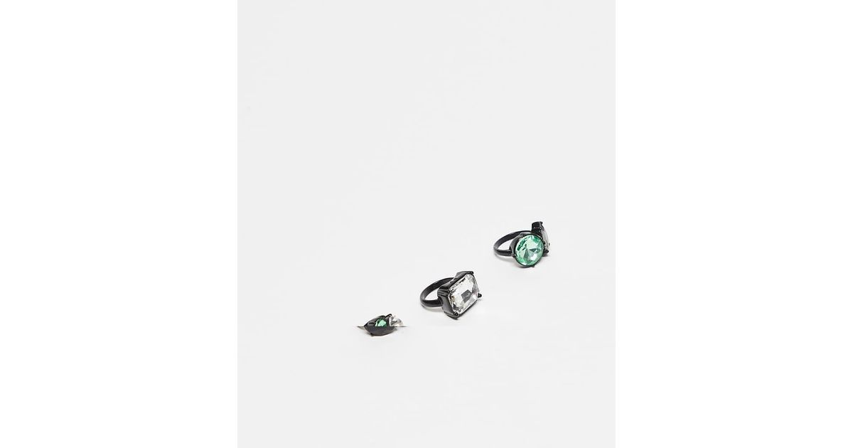 Reclaimed (vintage) Limited Edition Ring Pack With Green And Black ...