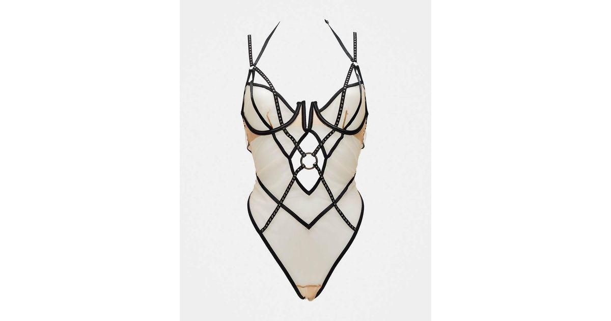 Ann Summers Heated Illusion Mesh Crotchless Body in Black | Lyst UK