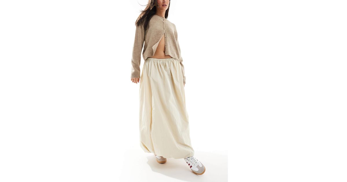 ASOS Puffball Maxi Skirt in White | Lyst