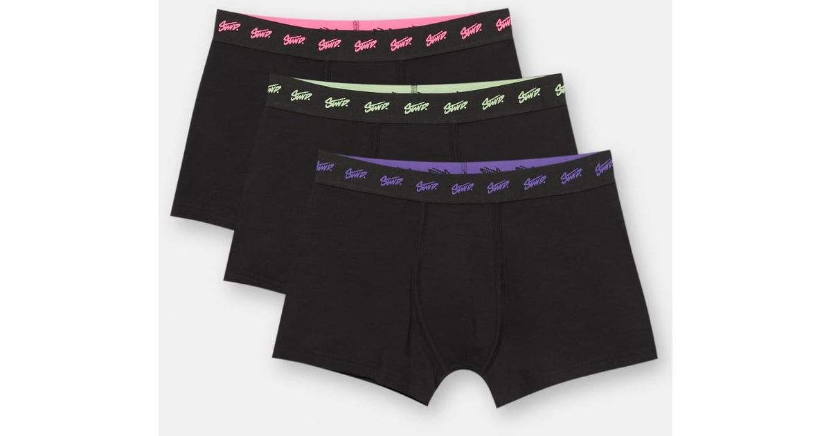 Pull&Bear Pack Of 3 Stwd Boxers With Neon Logo in Black for Men | Lyst UK