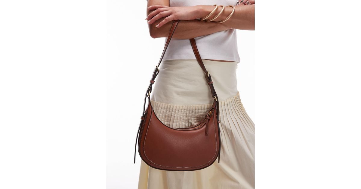 Mango Classic Cross Body Bag in Brown | Lyst