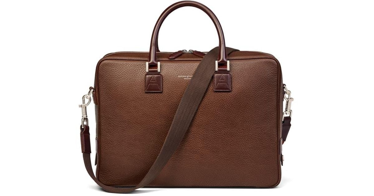 Aspinal of London Mount Street Laptop Briefcase Bag in Brown for Men | Lyst