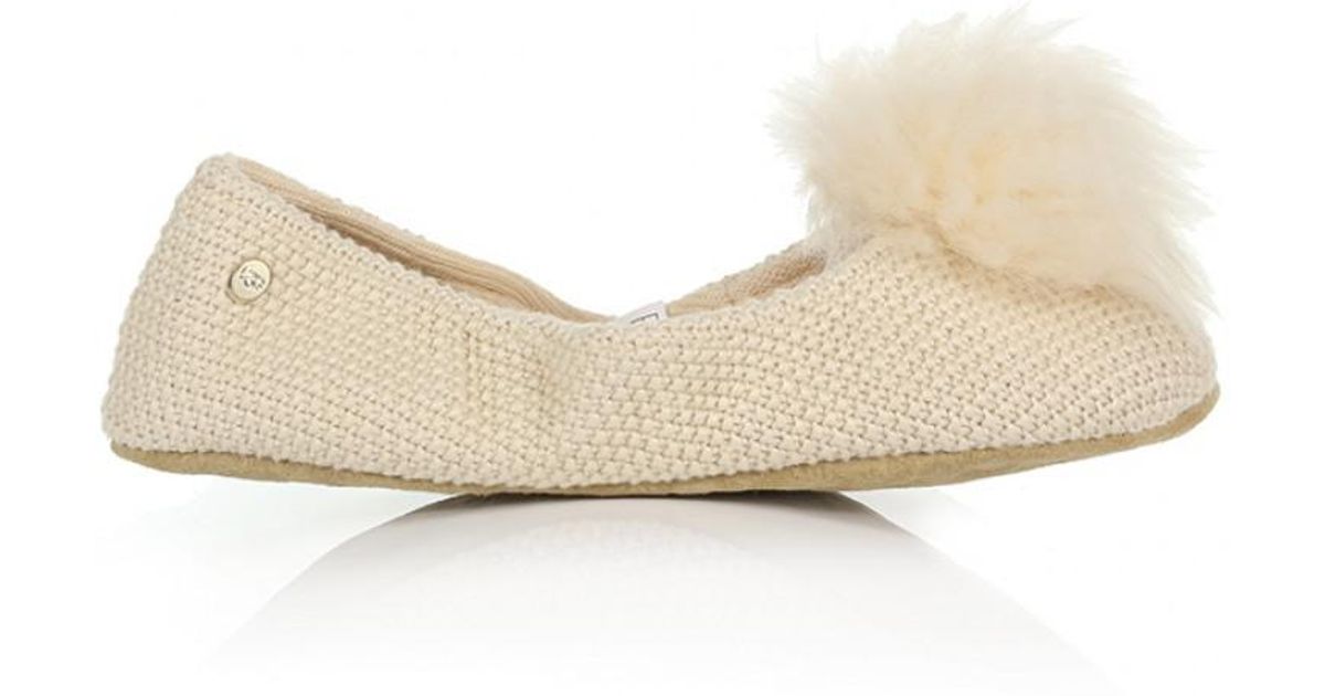 UGG Women's Andi Pom Pom Slippers | Lyst
