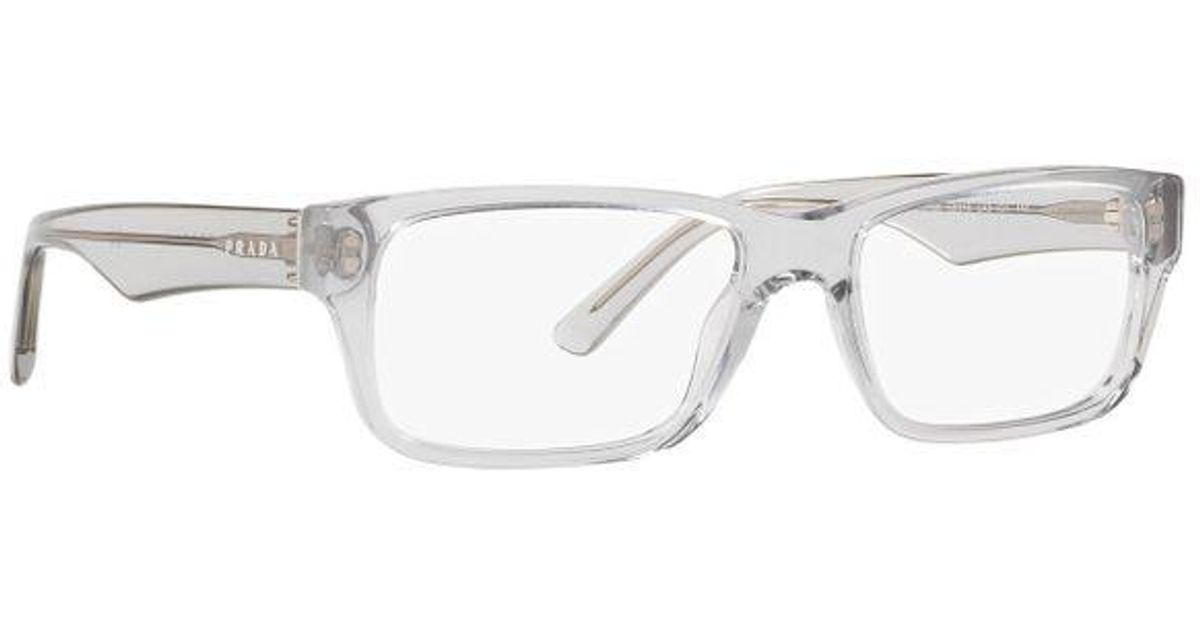 Prada Pr 16mv Crystal Male Eyeglasses In Grey Gray For Men Lyst