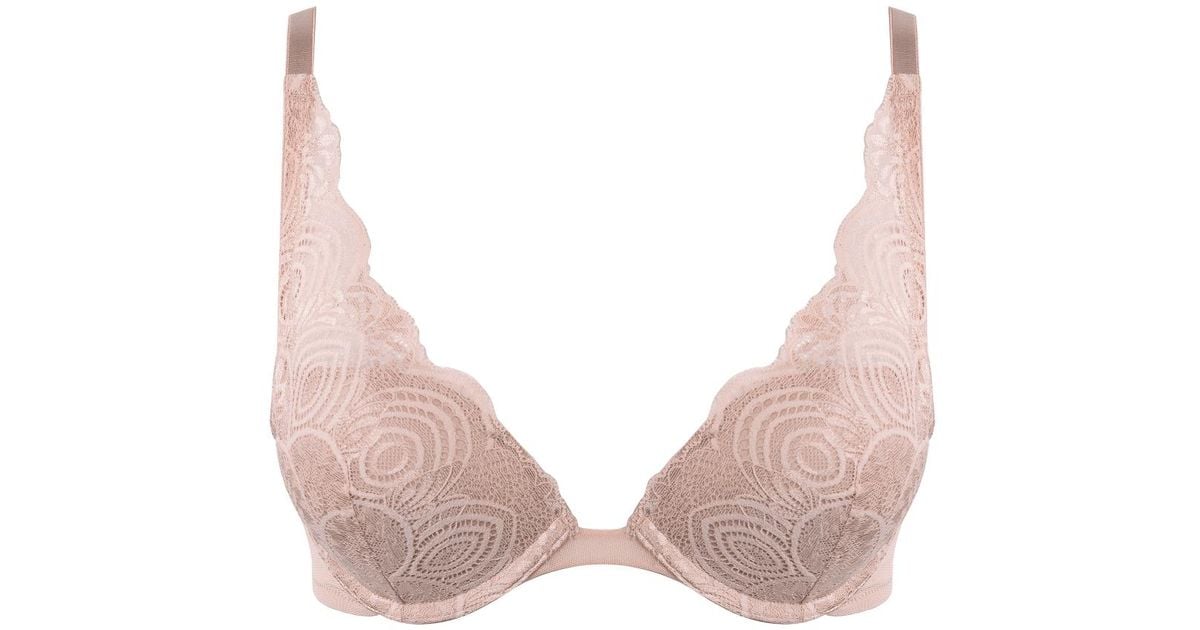 Wonderbra Lace Triangle Push Up Bra in White | Lyst