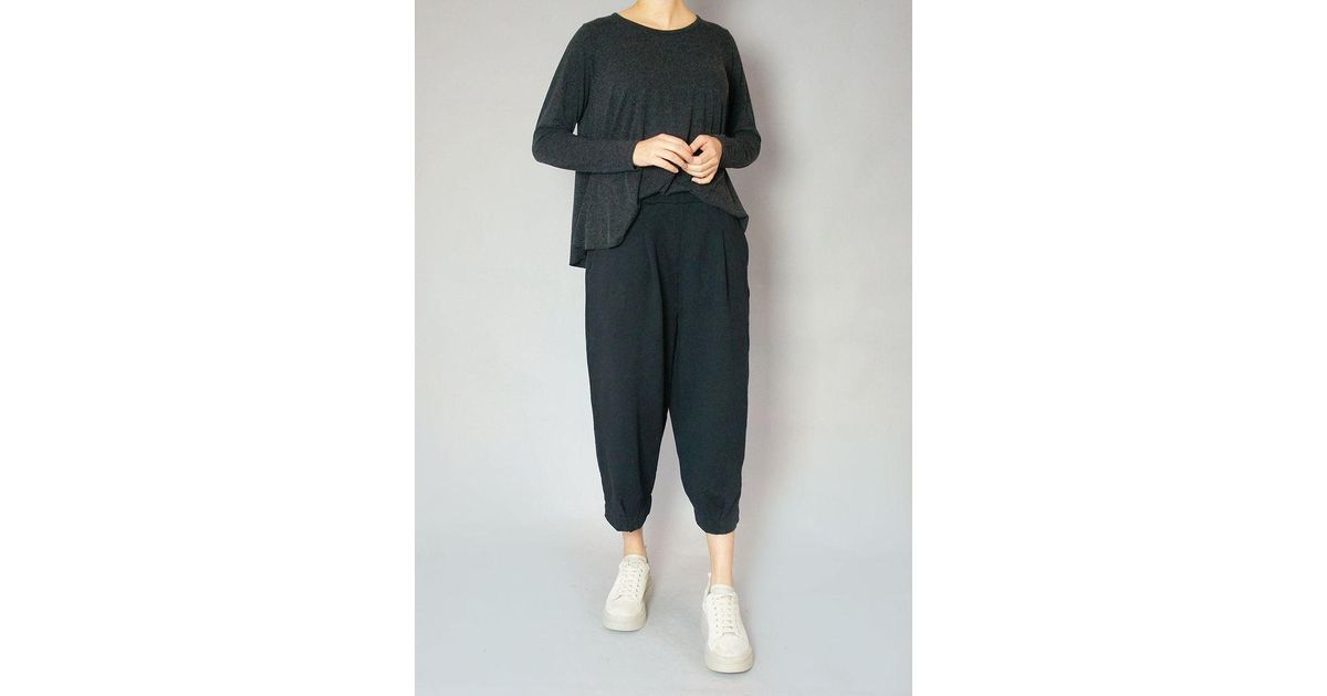 Busby & Fox Cotton Livia Cropped Trousers in Black - Lyst