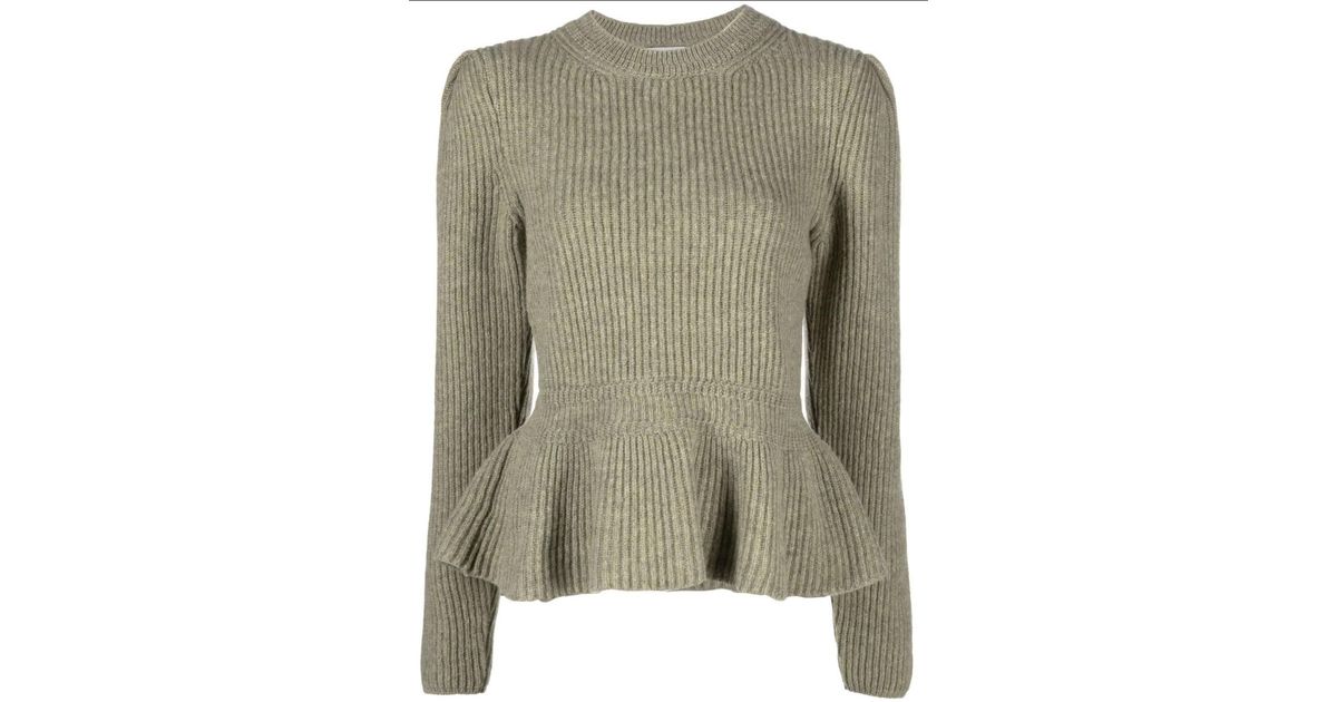 Lemaire Peplum Sweater Meadow in Green | Lyst