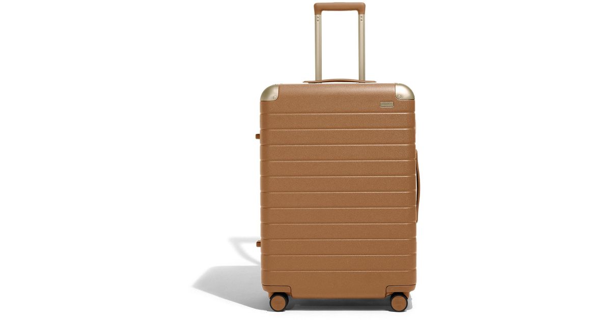 Away Travel The Aluminum Edge Medium Checked Suitcase in Brown | Lyst UK