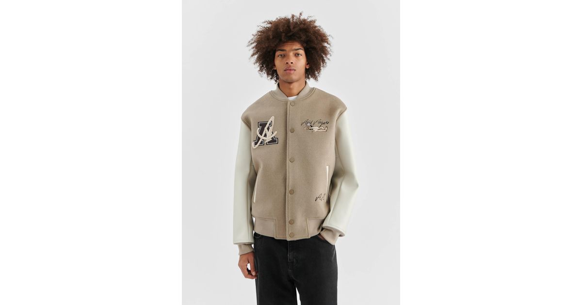 Axel Arigato Wes Varsity Jacket in Natural for Men | Lyst UK