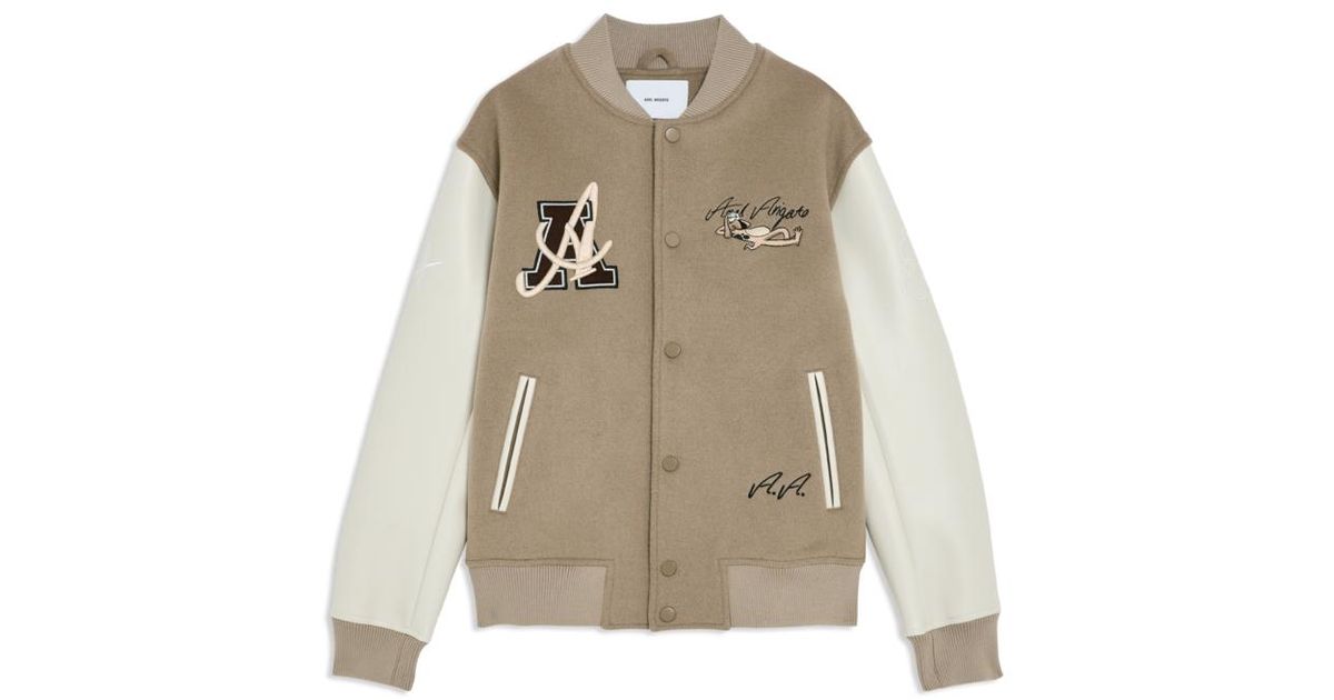 Axel Arigato Wes Varsity Jacket in Natural for Men | Lyst