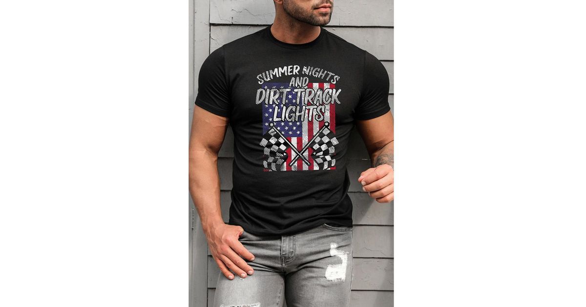 Azura Exchange American Flag Racing Graphic Letters Print T Shirt in ...