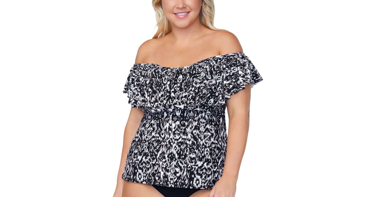 Raisins Synthetic Swimwear Tankini Black Size 16w Plus Tortuga Incas