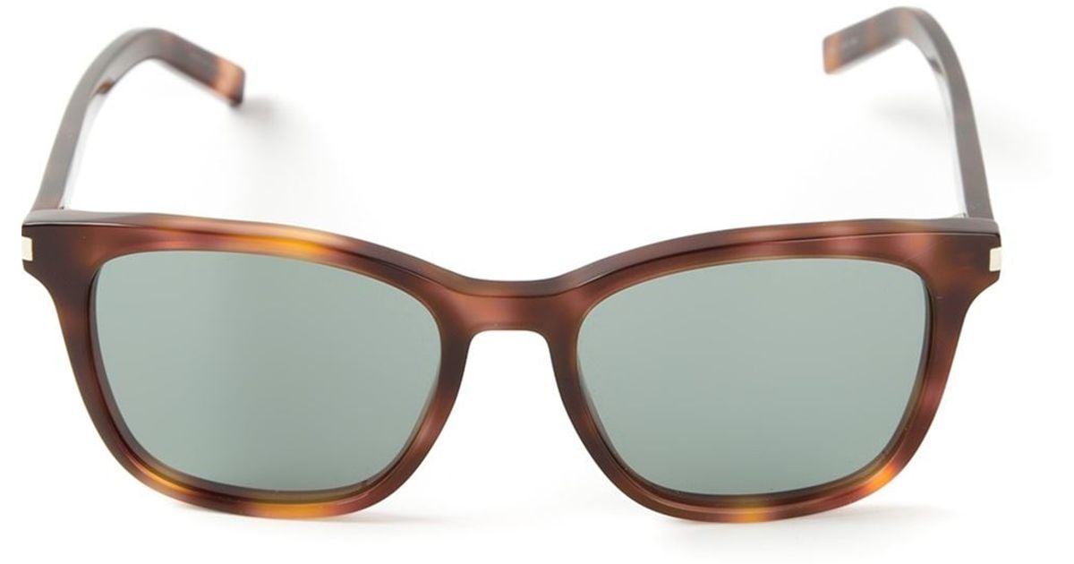 Saint Laurent Tortoise Shell Sunglasses In Brown For Men Lyst