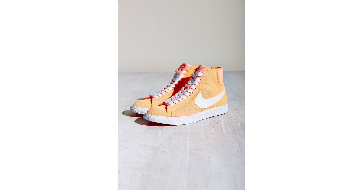 Nike Blazer Mid Mesh High-top Sneaker in Orange | Lyst