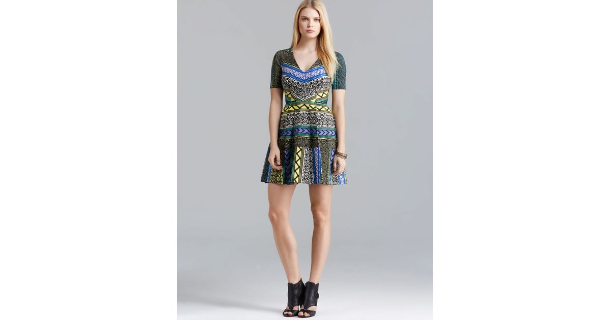 Tracy Reese Dress Directional Frock Tribal Print | Lyst