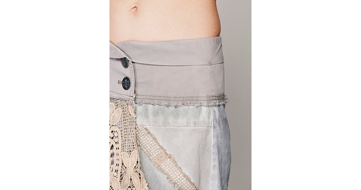 Free People Abbies Limited Edition Skirt In Grey Combo Natural Lyst