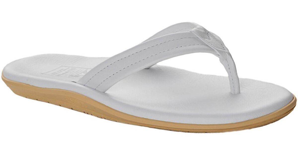 Island Slipper Classic Leather Flip Flop in White | Lyst