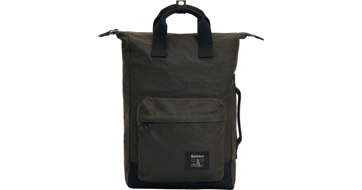 Barbour Field Wax Zip Backpack in Gray | Lyst