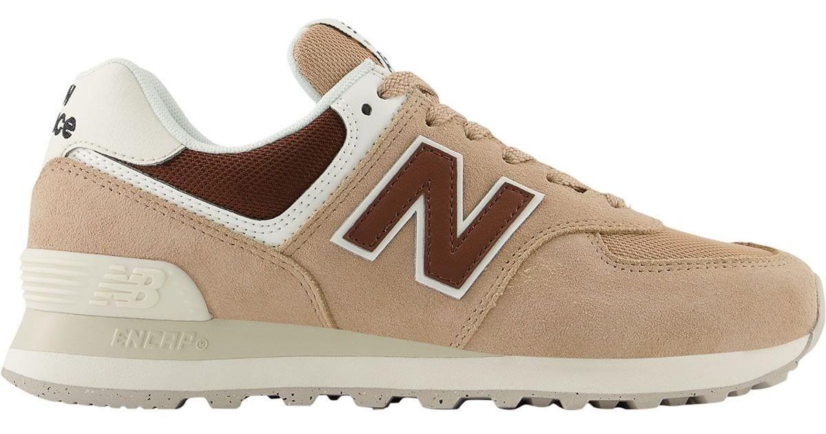 New Balance 574 Suede/Textile Shoe in Brown | Lyst