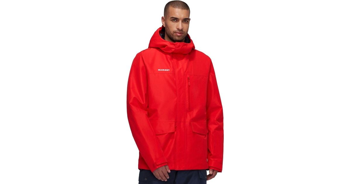 Mammut Fall Line Hs Thermo Hooded Jacket in Red | Lyst