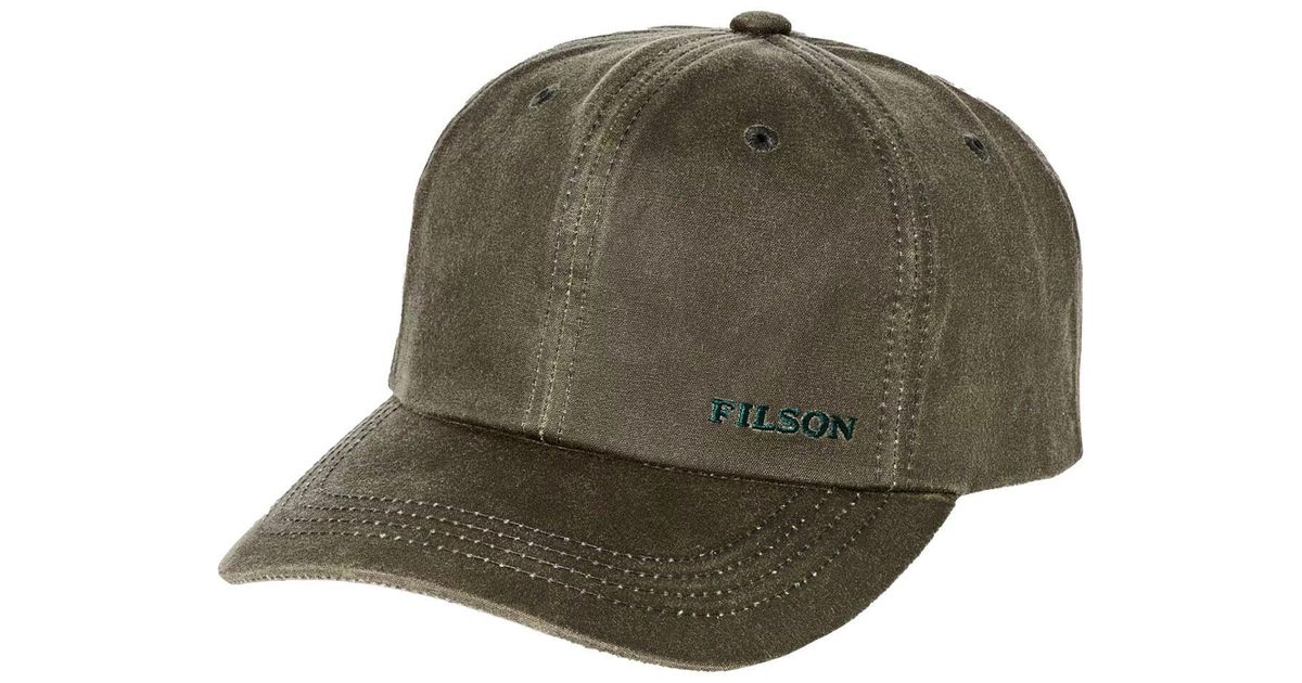 Filson Waxed Cotton Low-Profile Cap in Green | Lyst