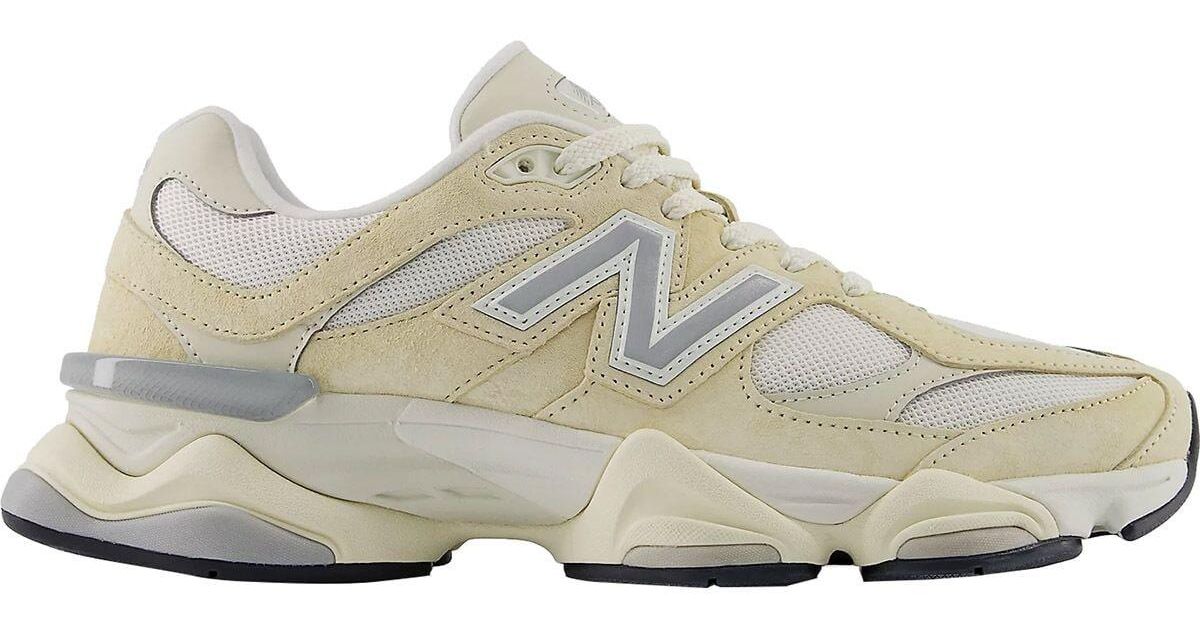 New Balance 9060 Pigskin/Mesh Shoe Calcium/Sea Salt/ Metallic in Gray ...