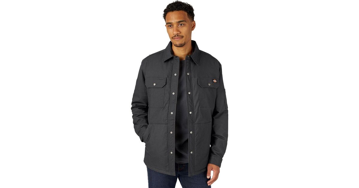 Dickies Flex Duck Relaxed Shirt Jacket In Black For Men Lyst