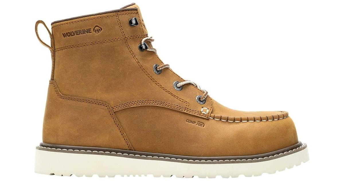 Wolverine Trade Wedge Unlined Moctoe Composite-Toe Wide Boot in Brown ...