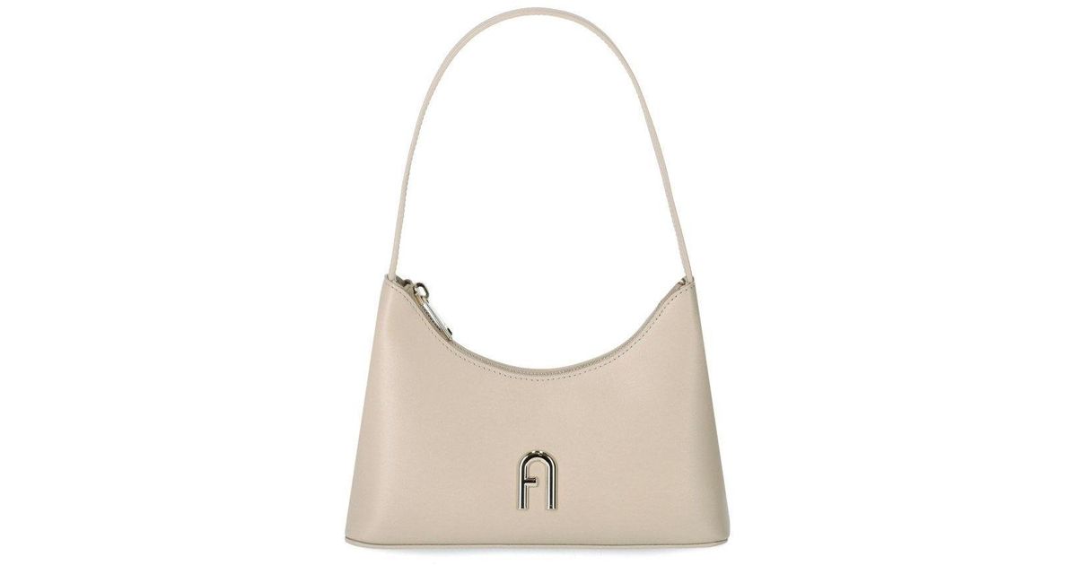 Furla Diamante Mini Grano Shoulder Bag in White | Lyst