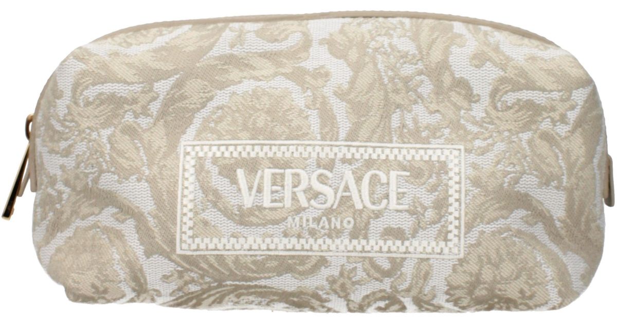 Versace Beauty Case Donna Fabric in Grey | Lyst UK