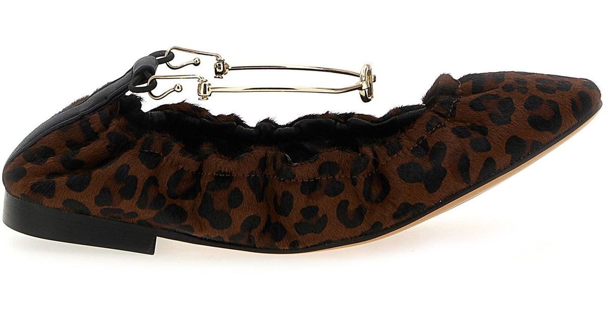 Twinset Animal Print Ballet Flats in Black | Lyst