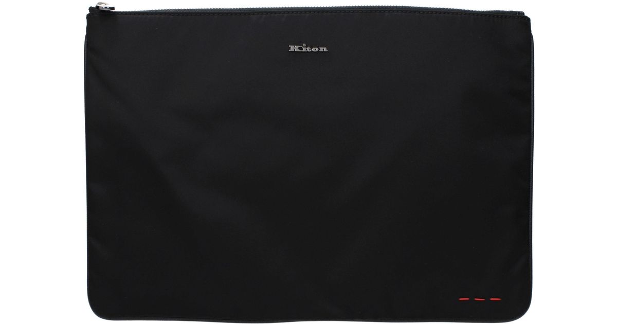 Kiton Pochette Fabric in Black | Lyst