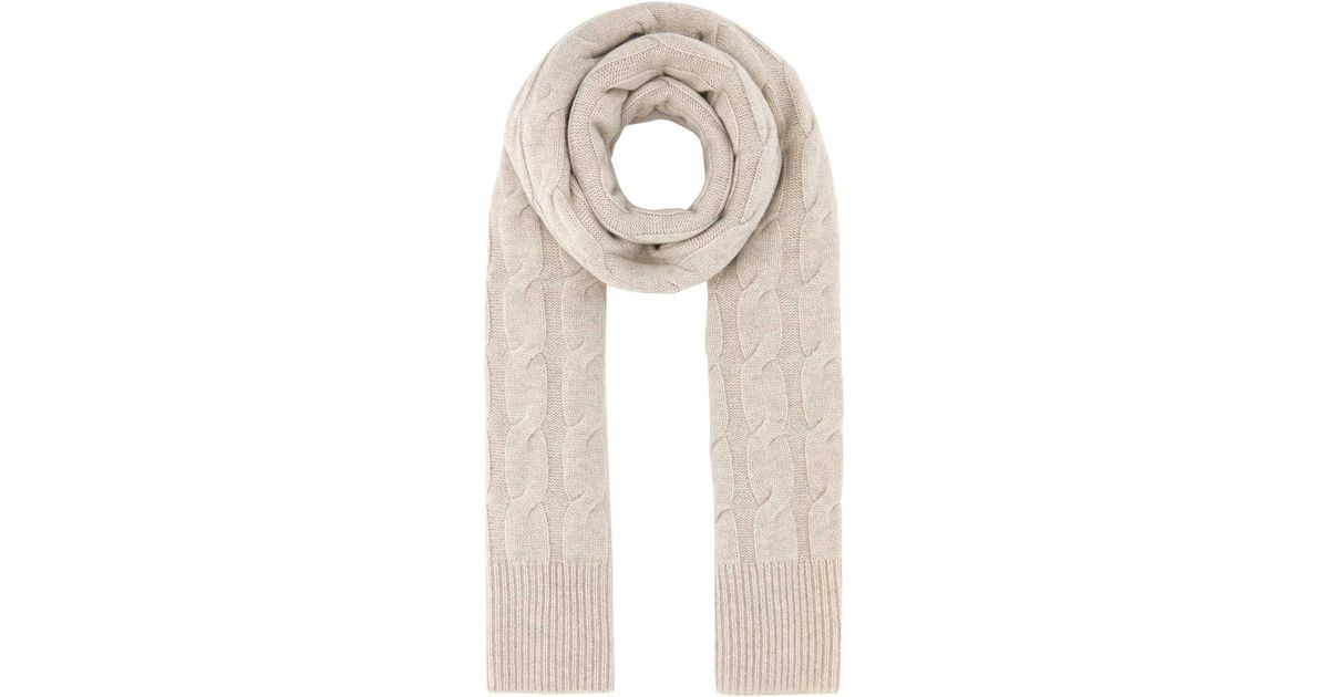 LeKasha Sand Cashmere Rialto Scarf in Natural | Lyst UK