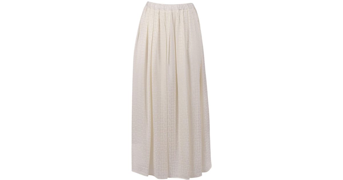 Balmain Skirt (Spanish) in White | Lyst UK