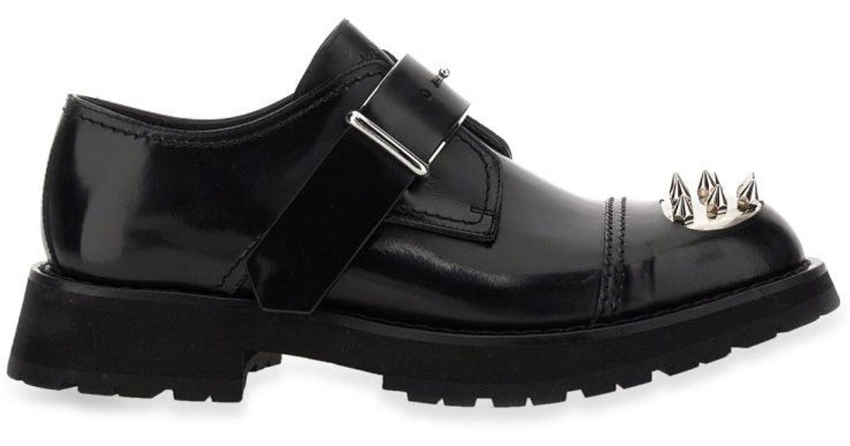 McQueen Alexander Mc Queen Studded Derby Loafer in Black | Lyst UK