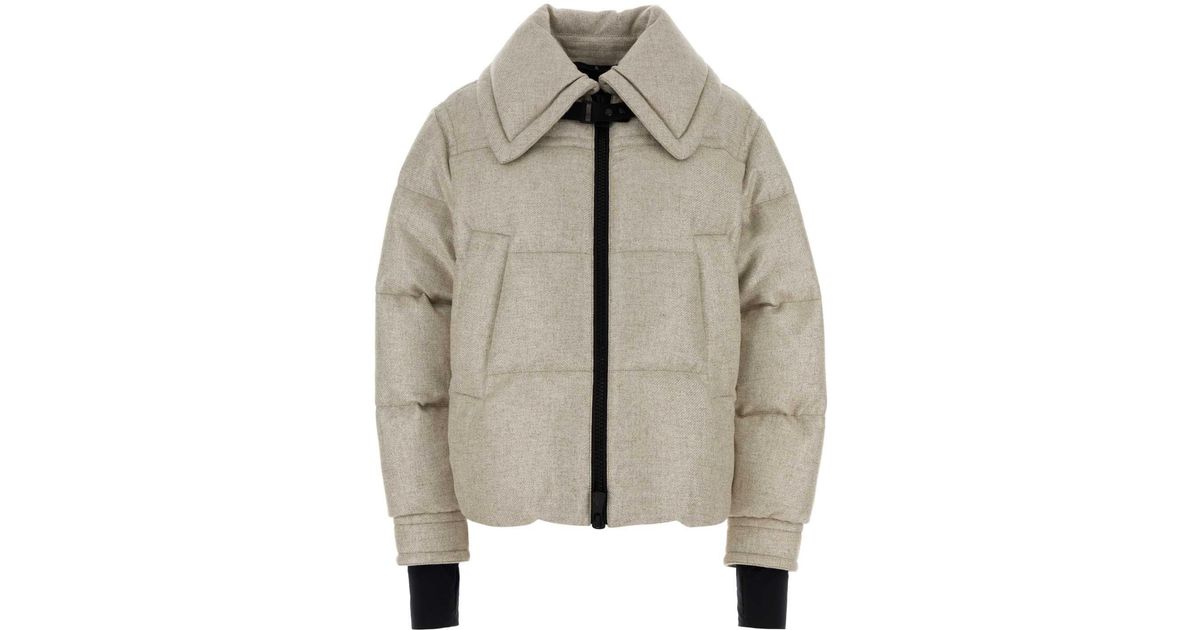 Moncler Sand Wool Blend Sandane Down Jacket in Natural | Lyst UK