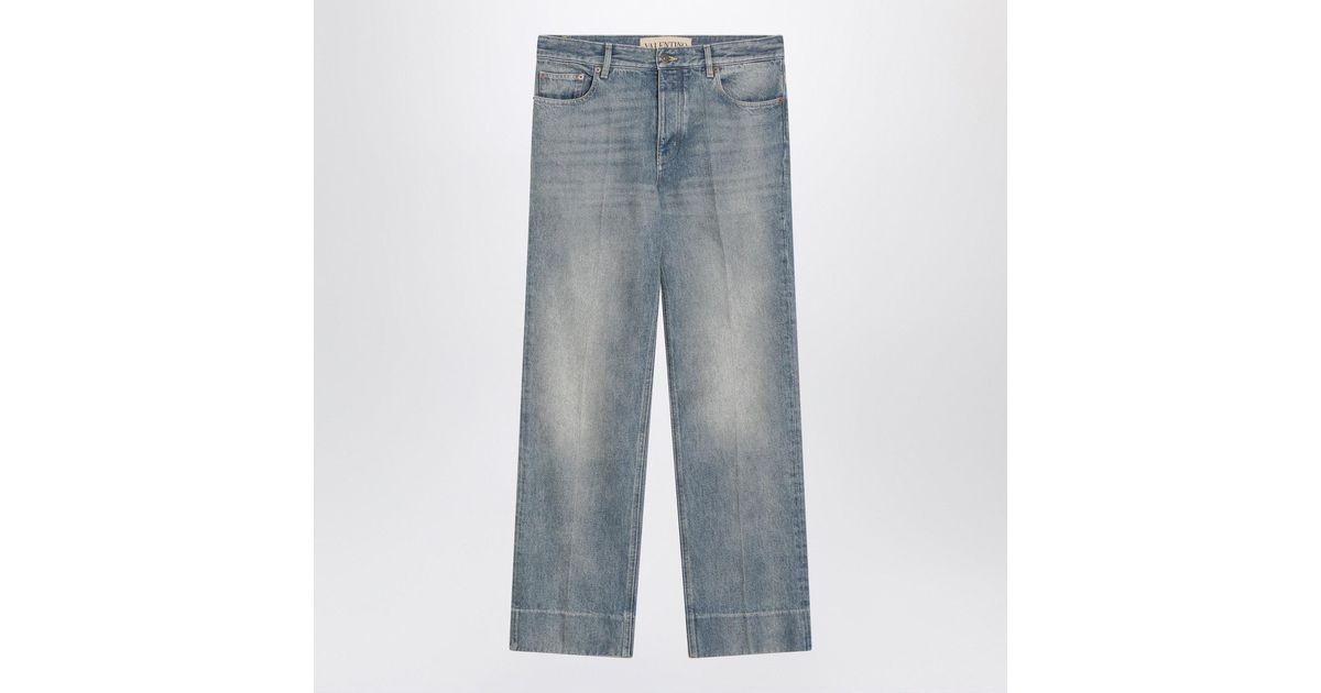 Valentino Medium Washed Effect Jeans in Blue for Men | Lyst UK