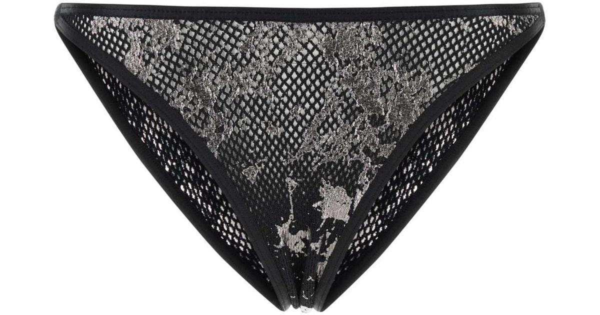 DIESEL Two Tone Mesh X Savage X Fenty Fishnet String Brief in Grey for ...