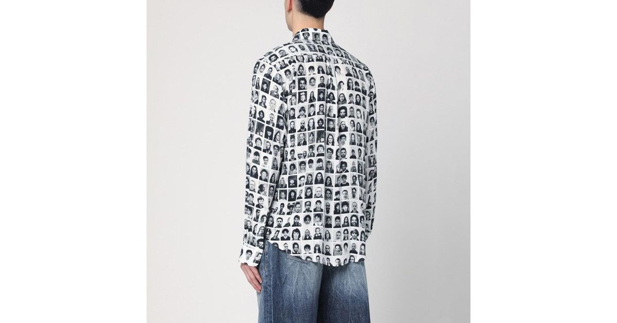 Martine Rose And Shirt With Portraits in Blue for Men | Lyst UK